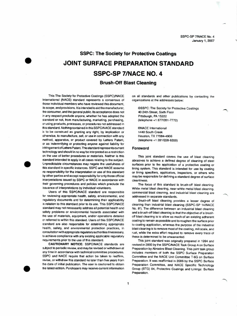 SSPC SP7 | PDF