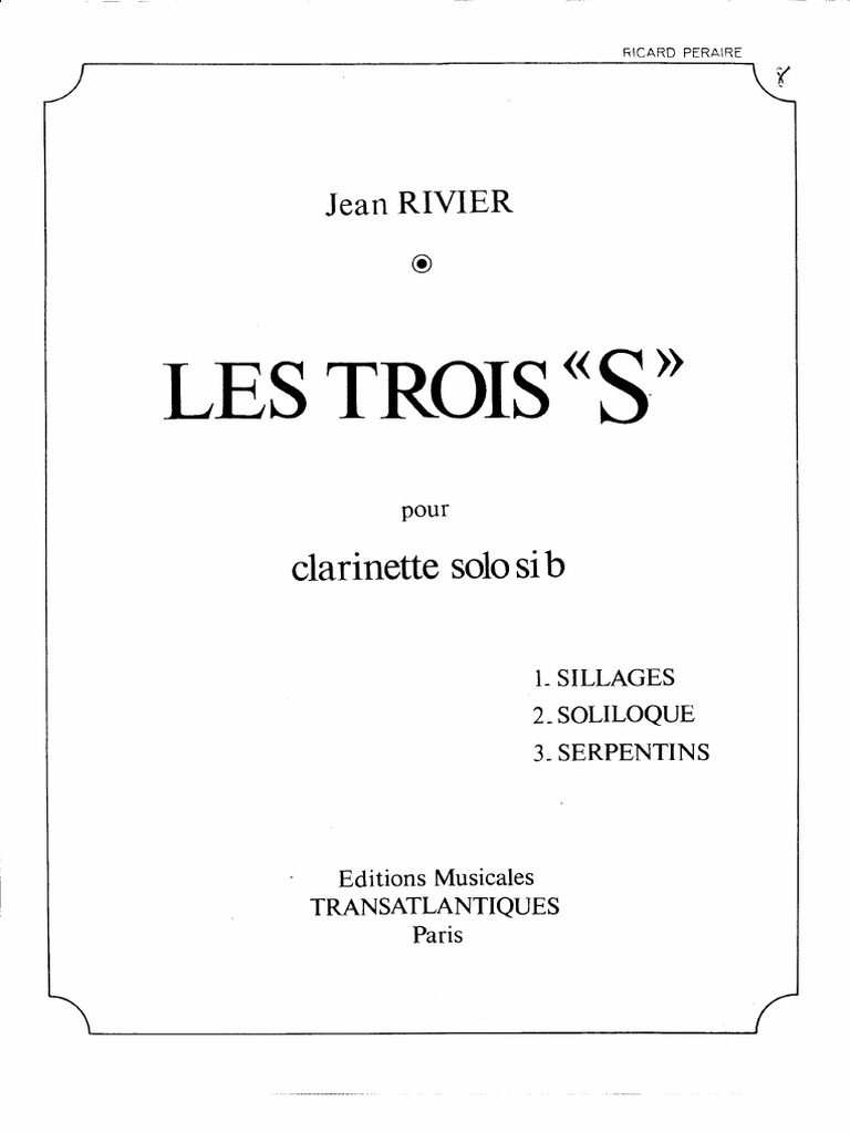Rivier - Les Trois S | PDF