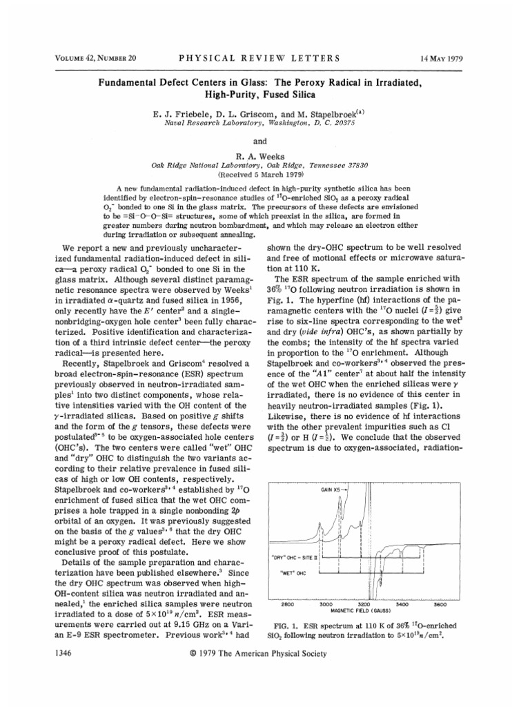 Friebele - 1979 - Fundamental Defect Centers in Glass The Peroxy ...