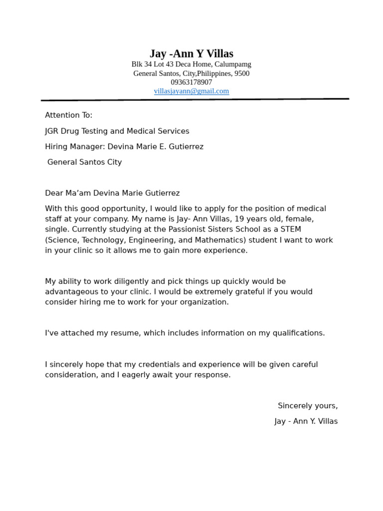 Job Application 1 | PDF