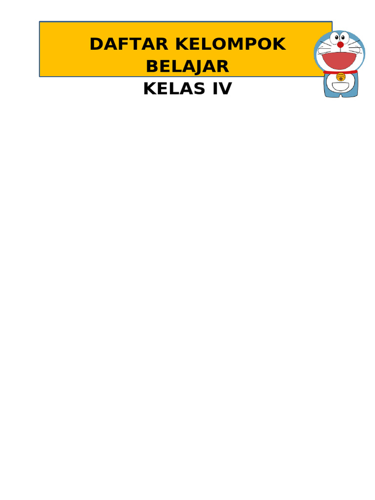 Daftar Kelompok Belajar | PDF