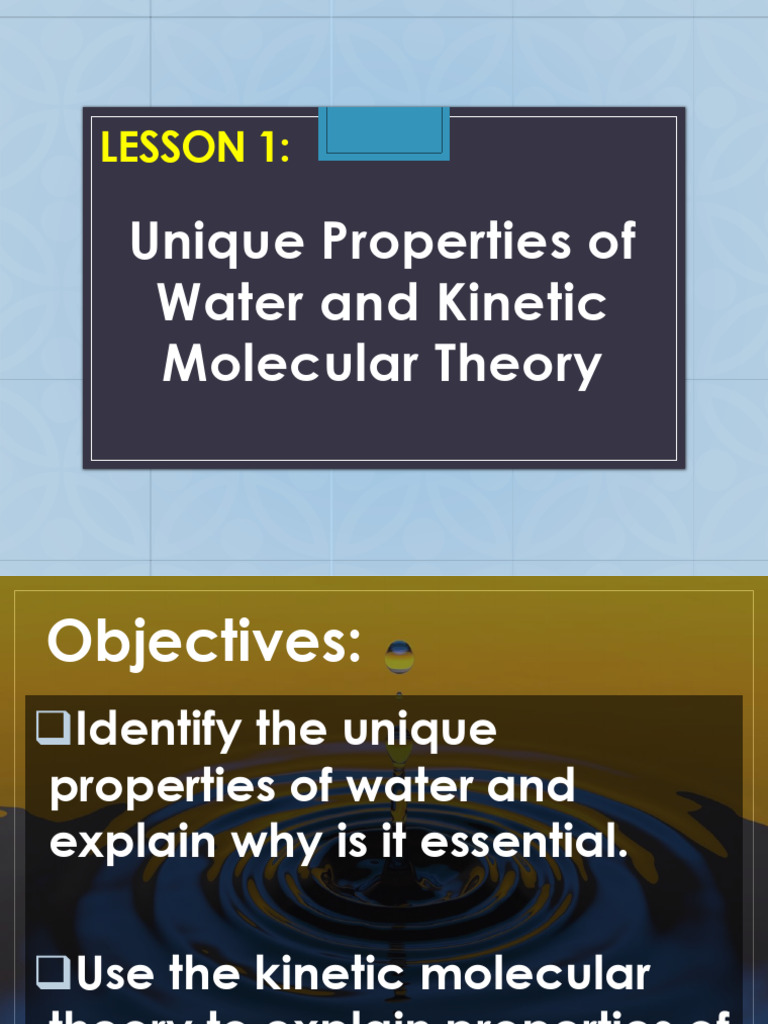 Lesson 1 Unique Properties of Water | PDF