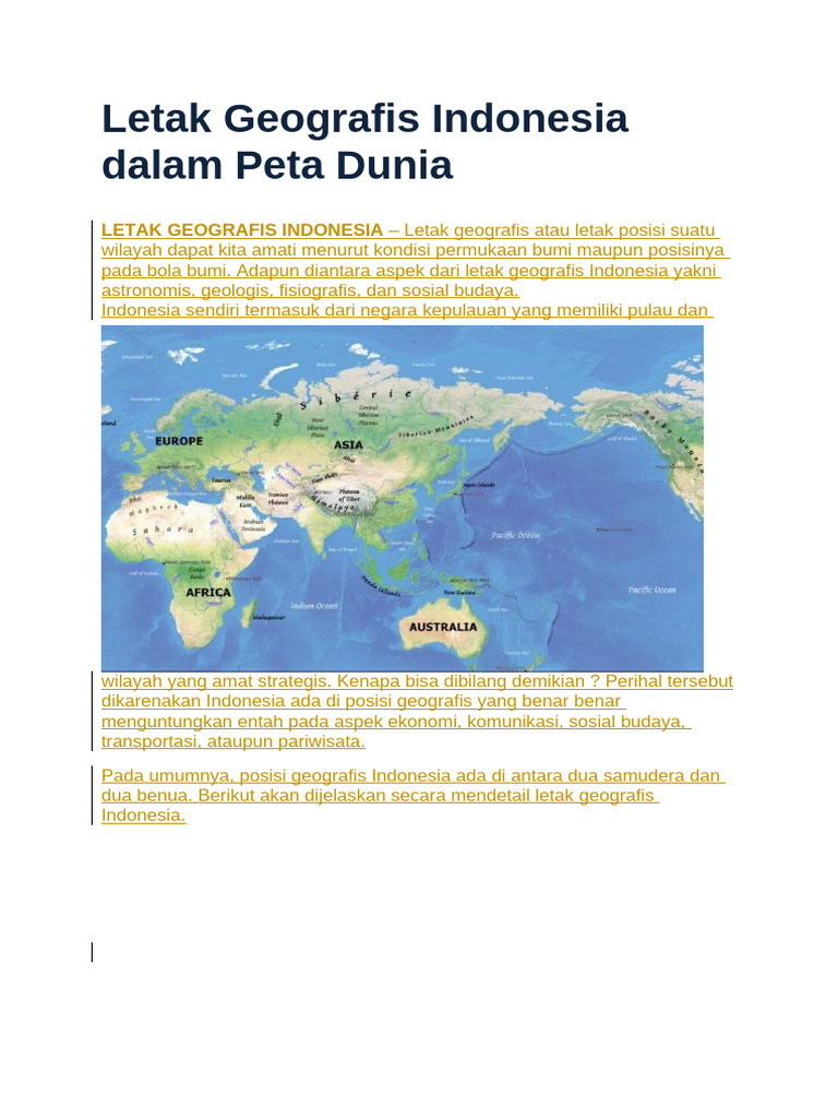 Letak Geografis Indonesia di Dunia | PDF