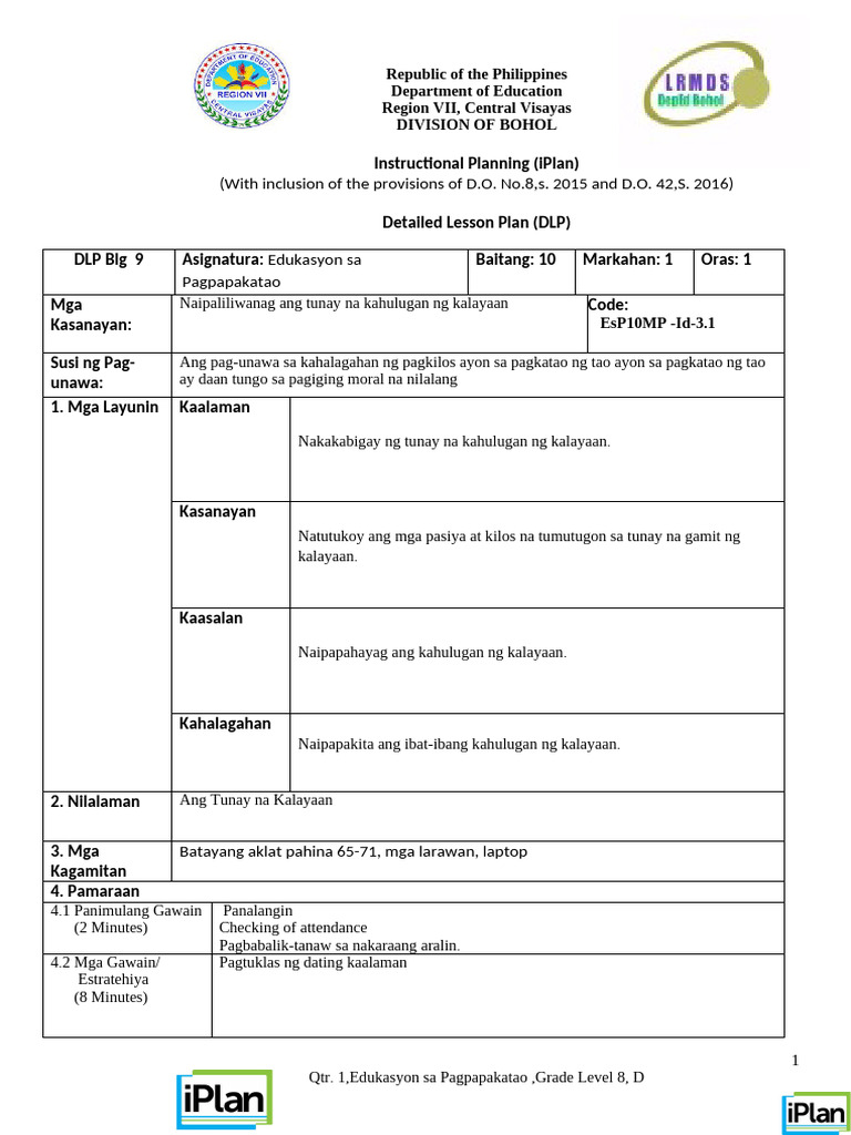 IPLAN TEMPLATE | PDF