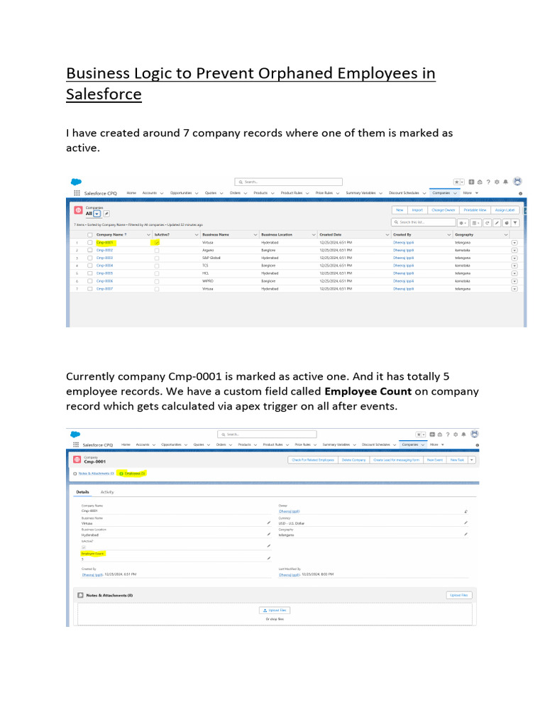 Business Logic To Prevent Orphaned Employees in Salesforce | PDF | Customer Relationship ...