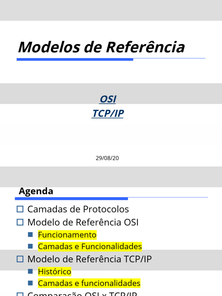 Modelo Osi Tcp Ip | PDF | Suíte de protocolo de internet | Modelo OSI