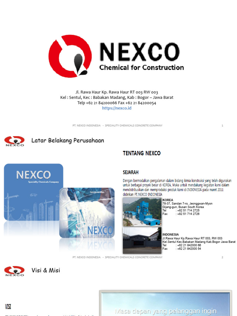 Profil PT. Nexco Indonesia 2025 | PDF | Composite Material | Materials