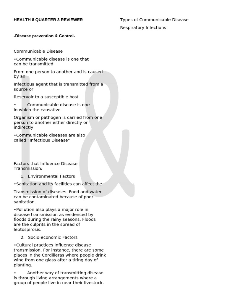 Health 8 Quarter 3 Reviewer | PDF | Hiv/Aids | Infection