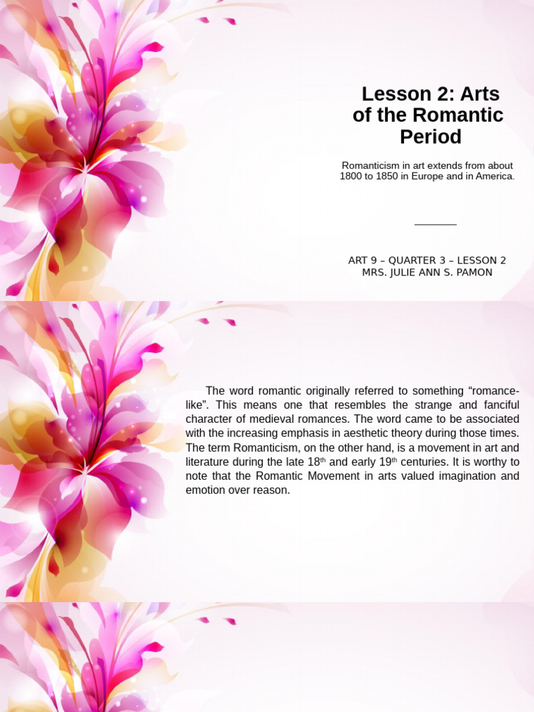 Art 9 - Quarter 3 - Lesson 2 | PDF | Romanticism | Paintings