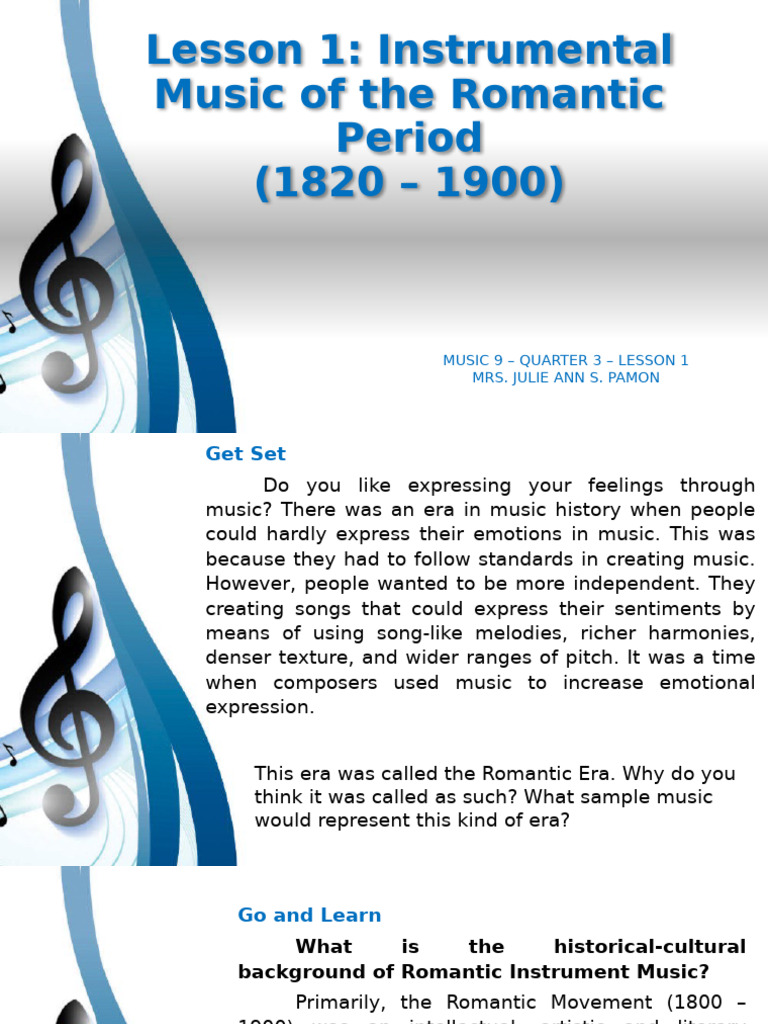 Romantic Era Instrumental Music Overview | PDF | Songs | Romantic Music