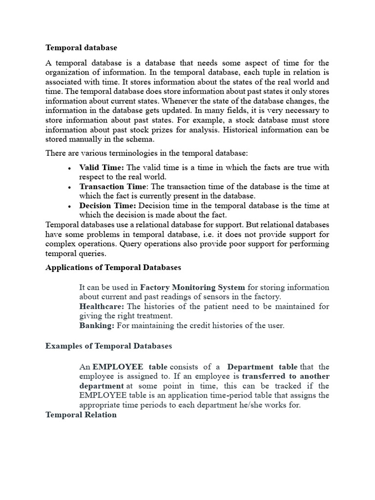 Temporal Databases | PDF | Databases | Relational Model Temporal Databases | PDF | Databases | Relational Model