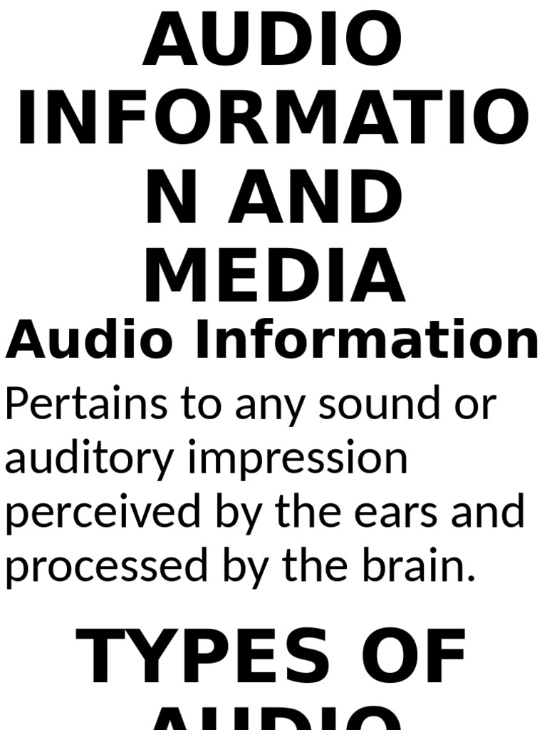 2ND QUARTER LESSON 4 Audio Information and Media | PDF