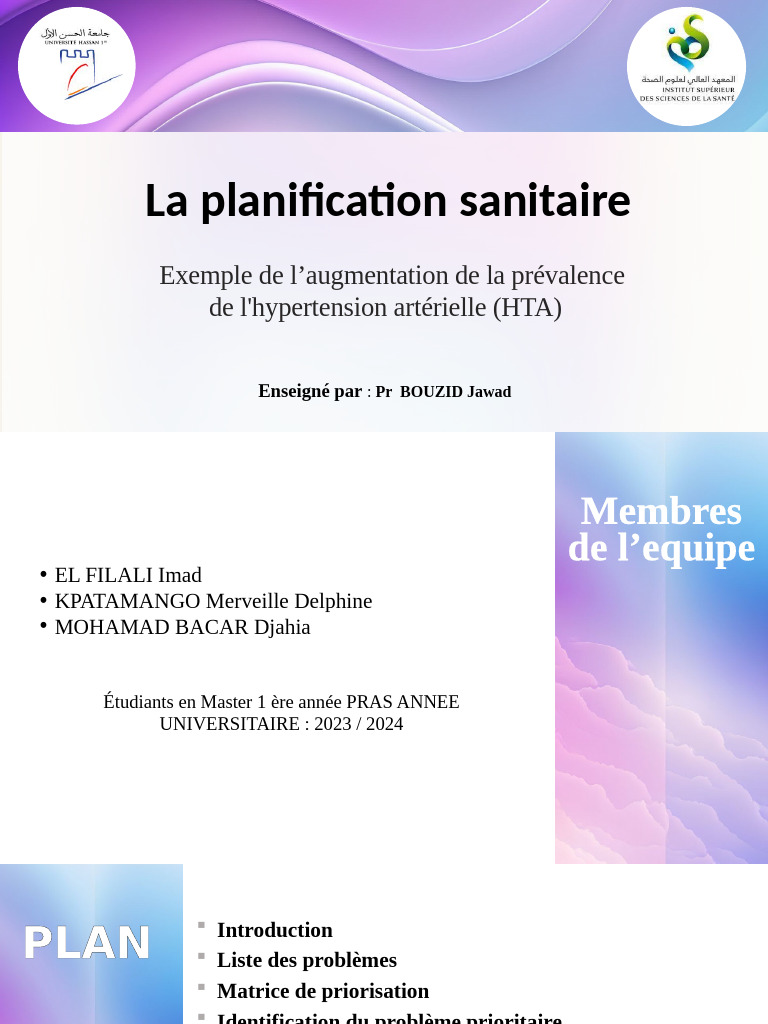 Planification HTA | PDF | Hypertension artérielle | Obésité