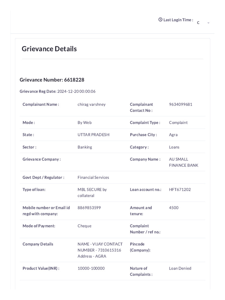 INGRAM - Grievance Details | PDF