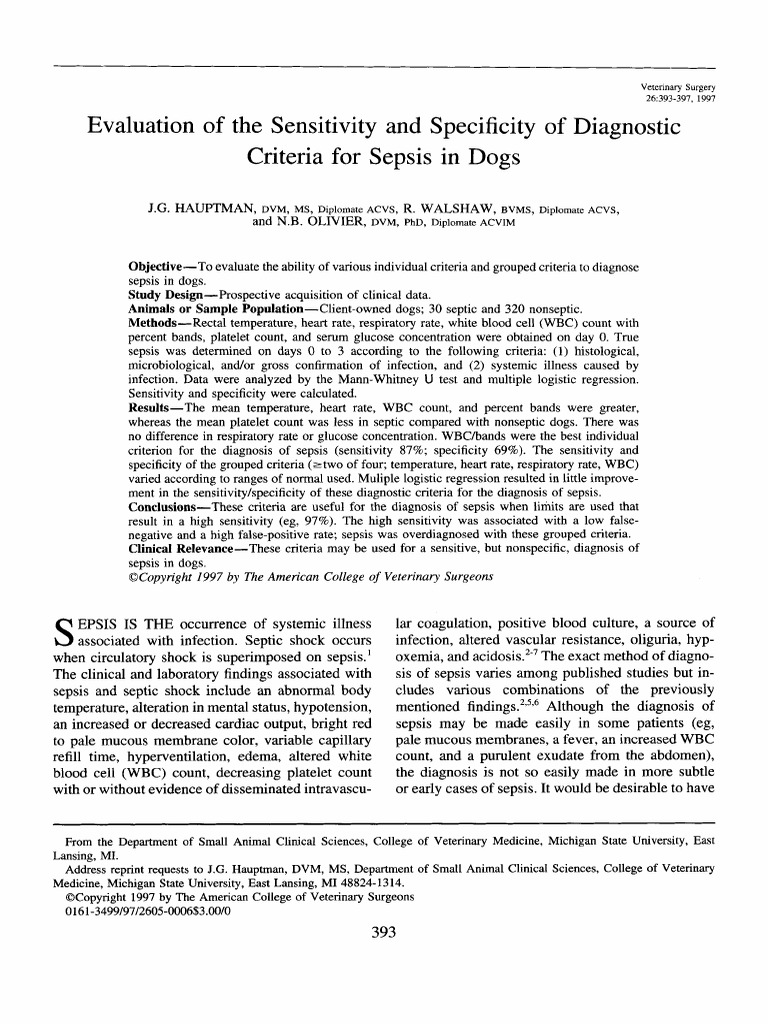 Hauptman 1997 Evaluation of The Sensitivity and Specificity of ...