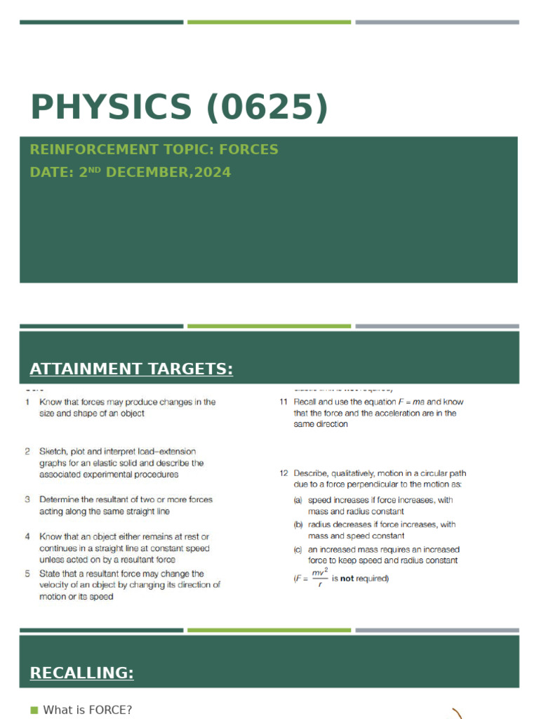 Physics Forces Study Guide | PDF