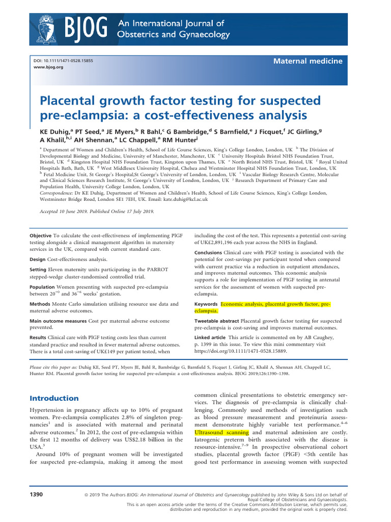 CEA PLGF UK | PDF | Childbirth | Pregnancy