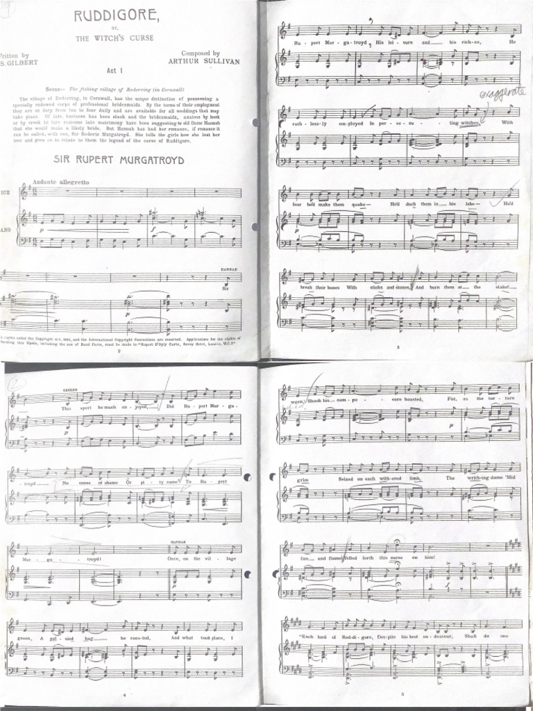 Ruddigore Sheet Music | PDF