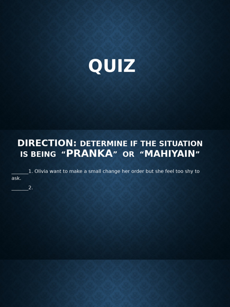 Shy or Prank: Quiz for Teens | PDF