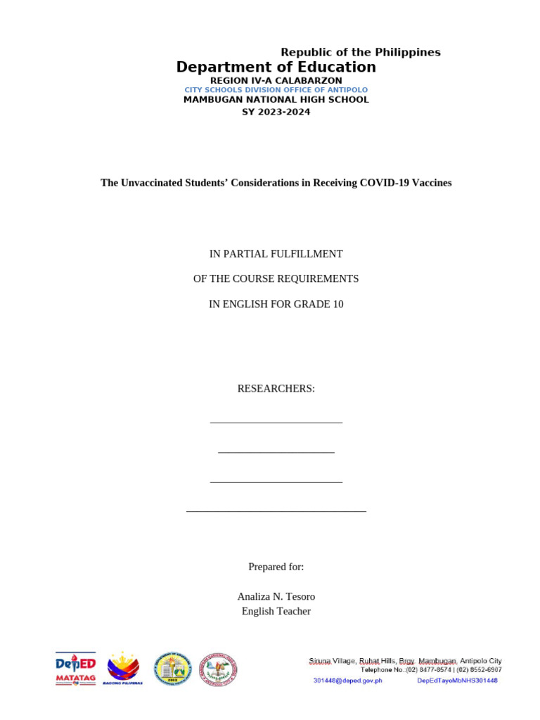 Front Page - Research Format | PDF