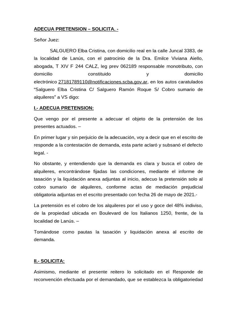 Adecua Pretension | PDF