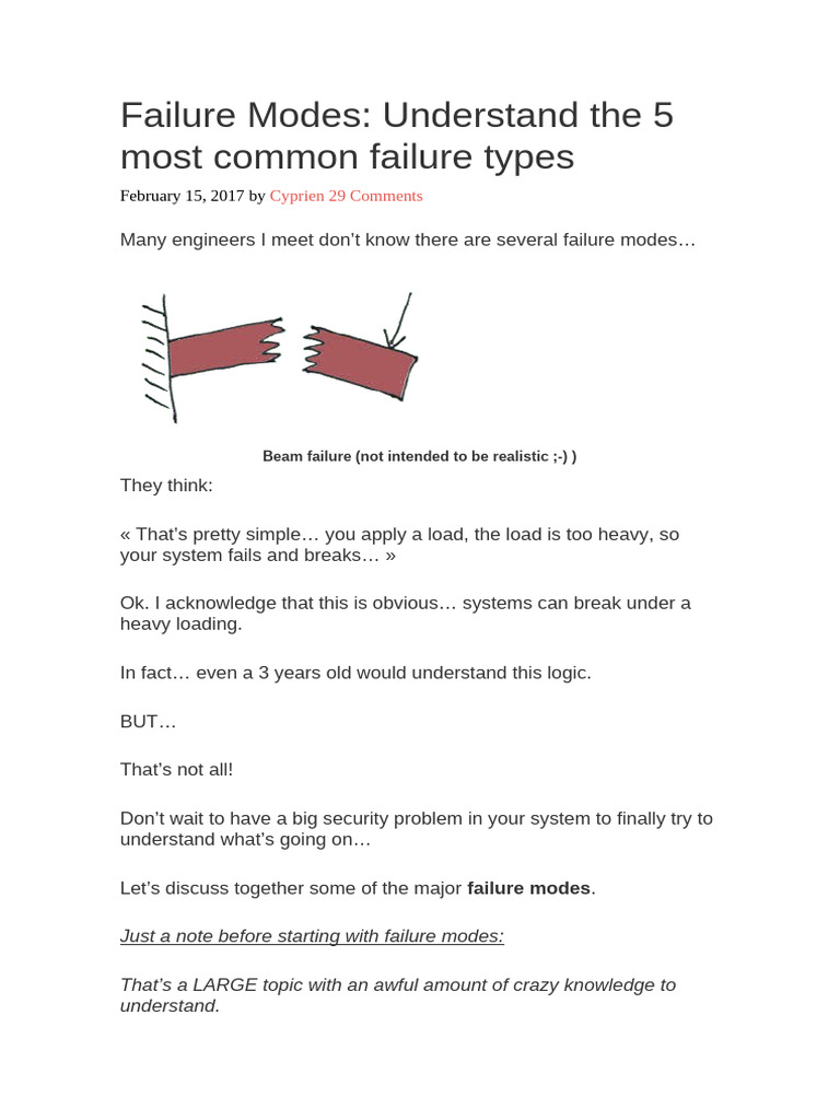 Failure Modes Understand The 5 Most Common Failure Types | PDF | Fracture | Ductility