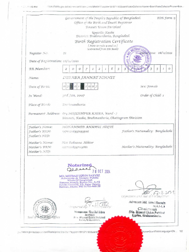 Birth Certificate - Sibling 02 | PDF