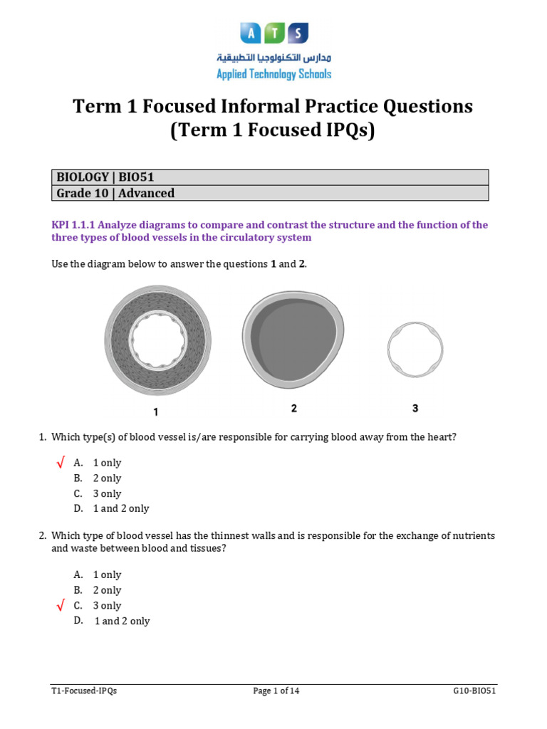 AY2425-T1-BIO51-Focused-IPQ-AK (Updated) | PDF | Hormone | Circulatory ...