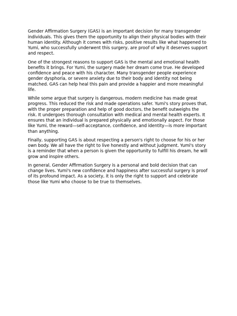 Gender Affirmation Surgery | PDF