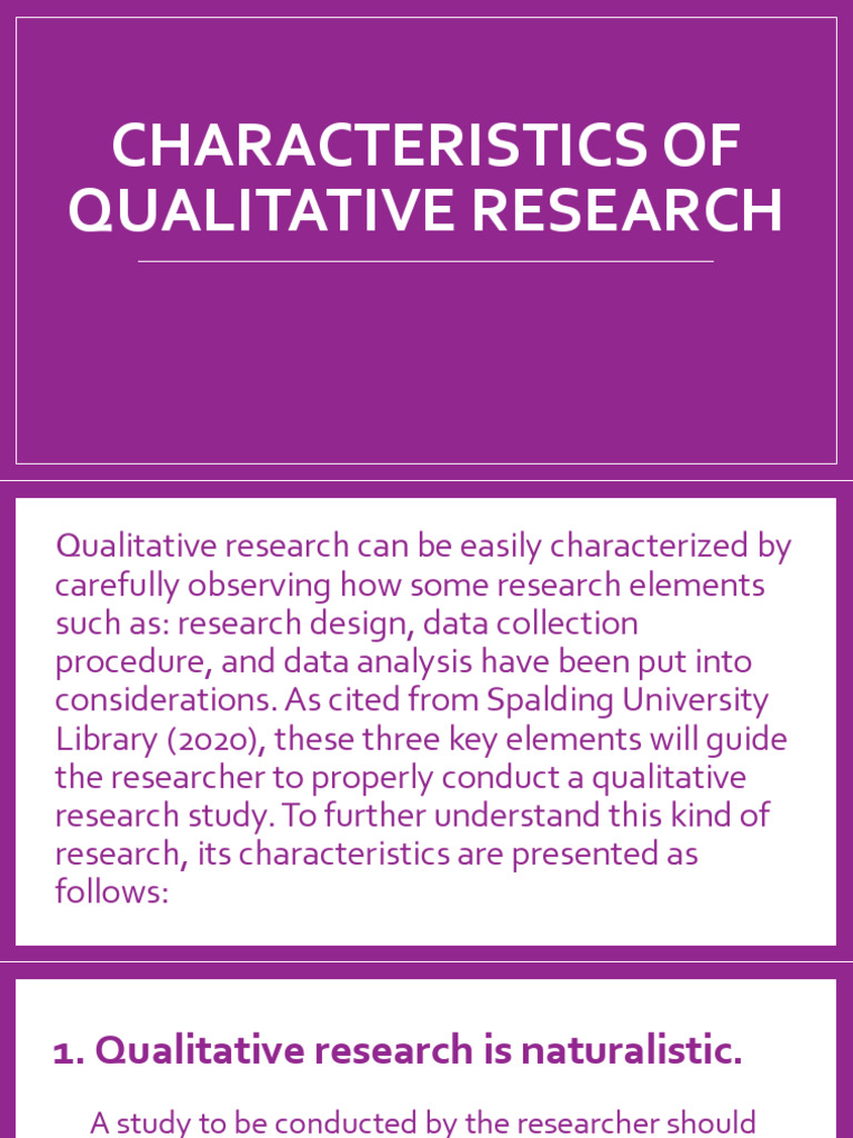 Characteristics and Kinds of Qualitative Research | PDF | Qualitative ...