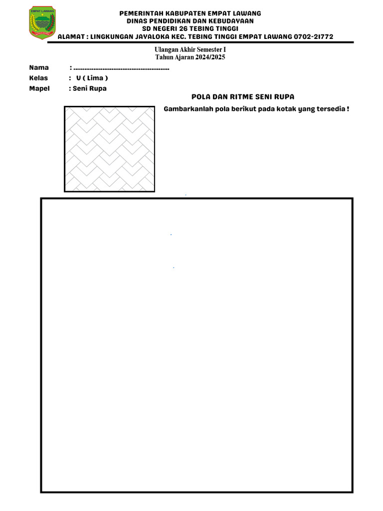 Soal Ulangan Seni Rupa Kls 5 Semester 1 | PDF