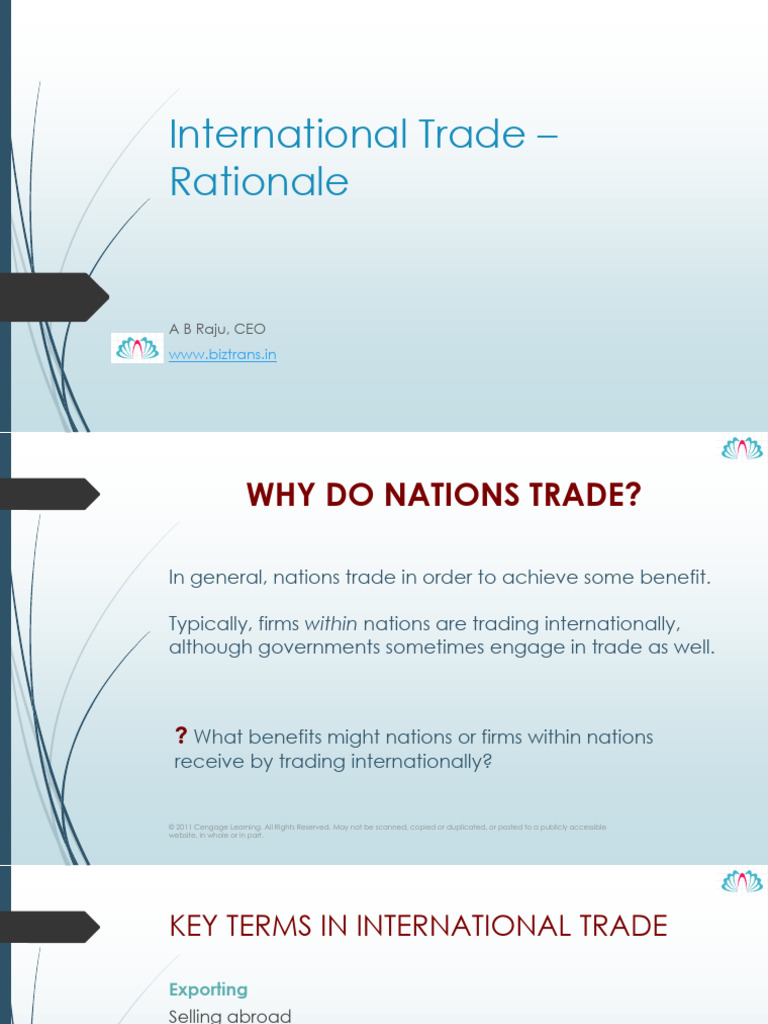 Understanding International Trade Benefits | PDF | Non Tariff Barriers ...