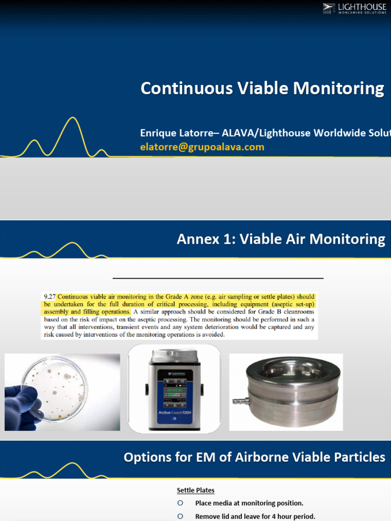 02_Continuous Viable Monitoring_Air Samplers | PDF | Physical Sciences