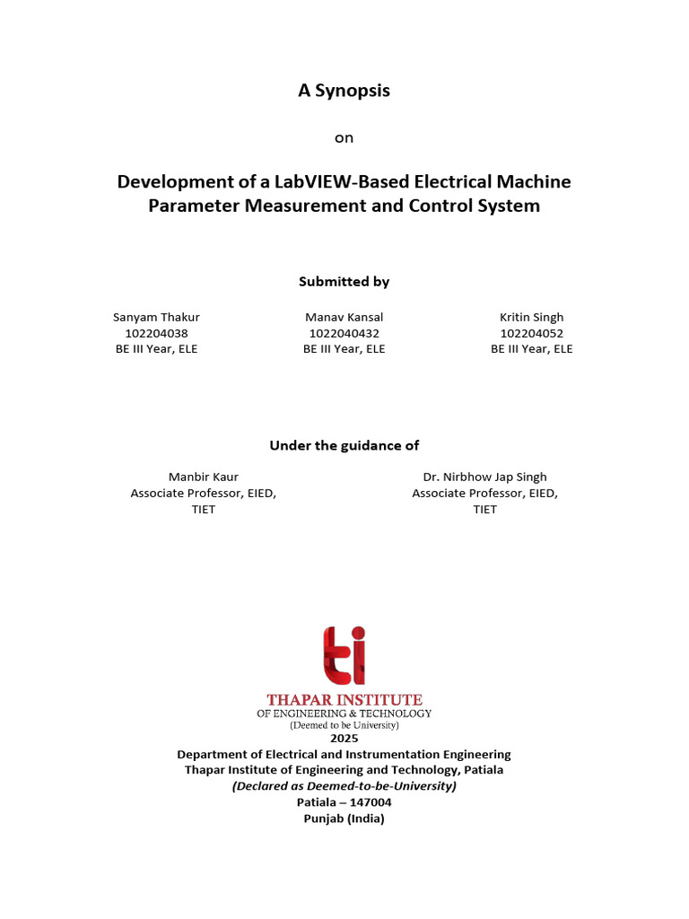 Development of A LabVIEW Synopsis | PDF | Data Acquisition | Microcontroller