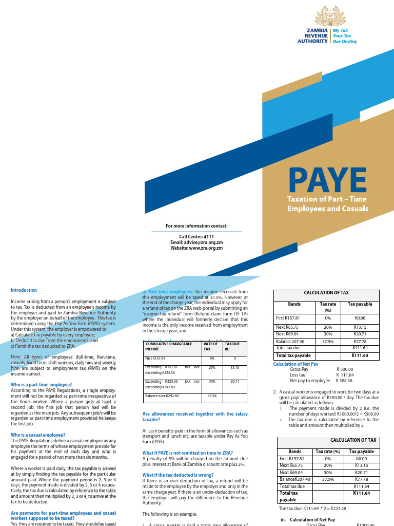 PAYE Taxation of Part Time Employees and Casuals | PDF | Taxes | Economies
