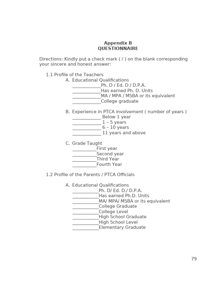 QUESTIONNAIRE | PDF | Teachers | Classroom
