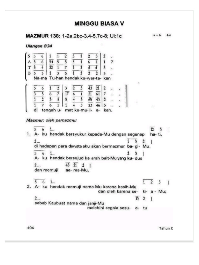 Minggu Biasa Ke-5 Th.C | PDF