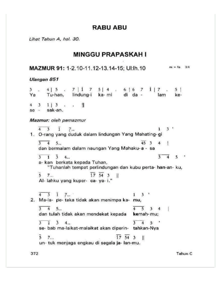 Minggu Prapaskah 1 Th. C | PDF