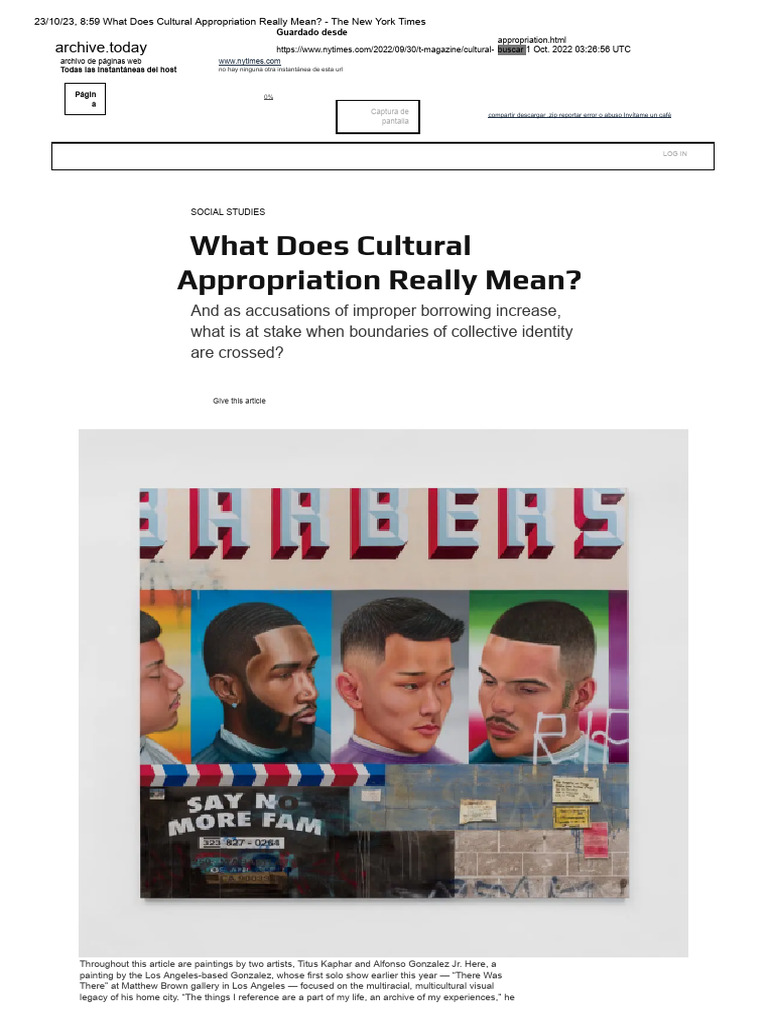 What Does Cultural Appropriation Really Mean - The New York Times | PDF