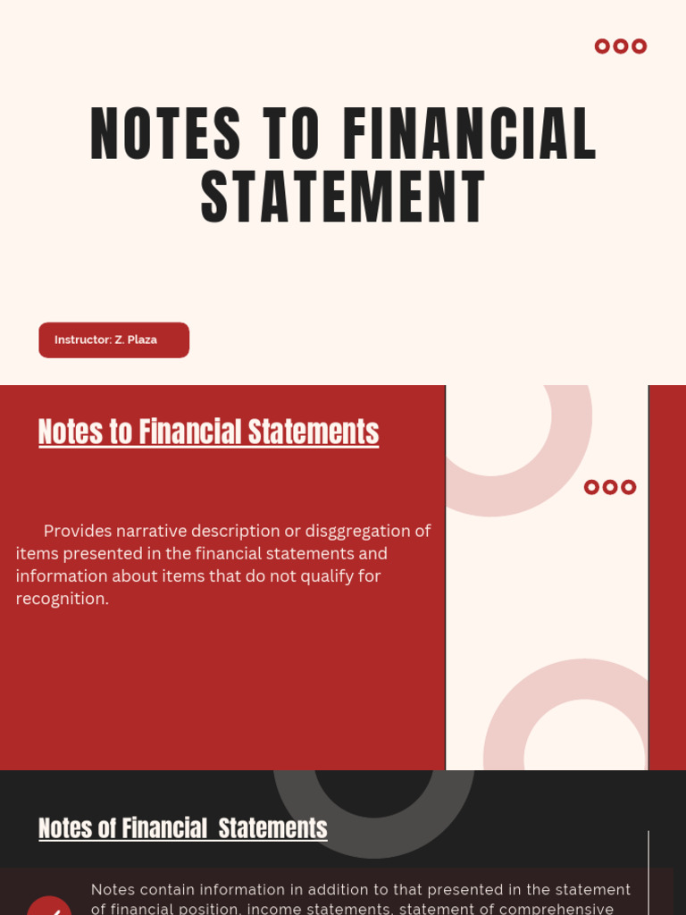 Notes to Financial Statements Explained | PDF | Expense | Historical Cost