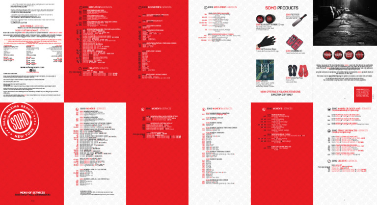 Soho Sandton City Menu of Services | PDF | Nail (Anatomy) | Foot