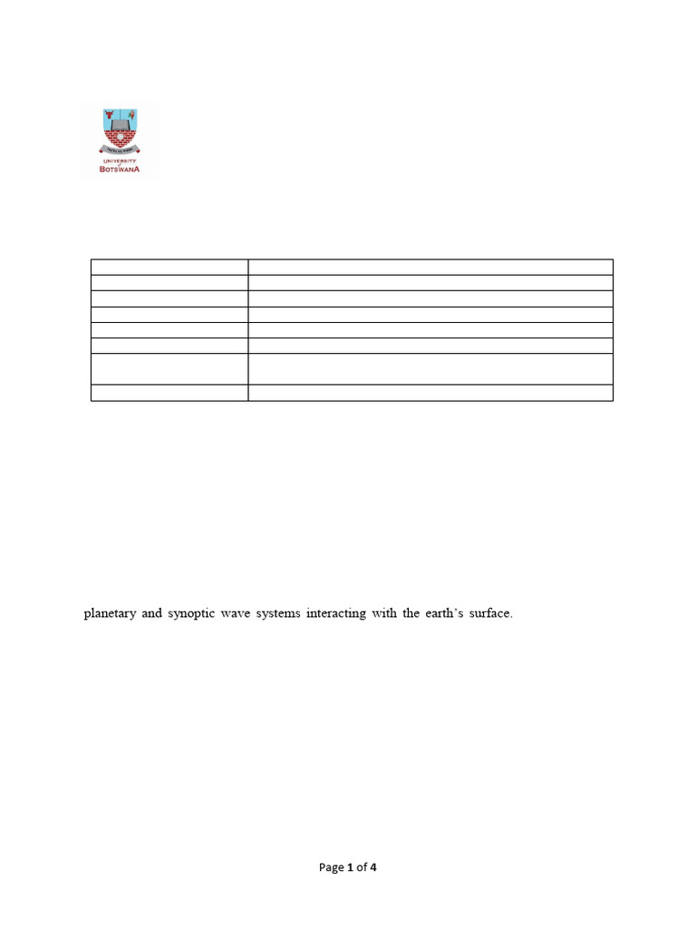 Ens 314 Comprehensive Course Outline 2025 Pdf Weather Climate