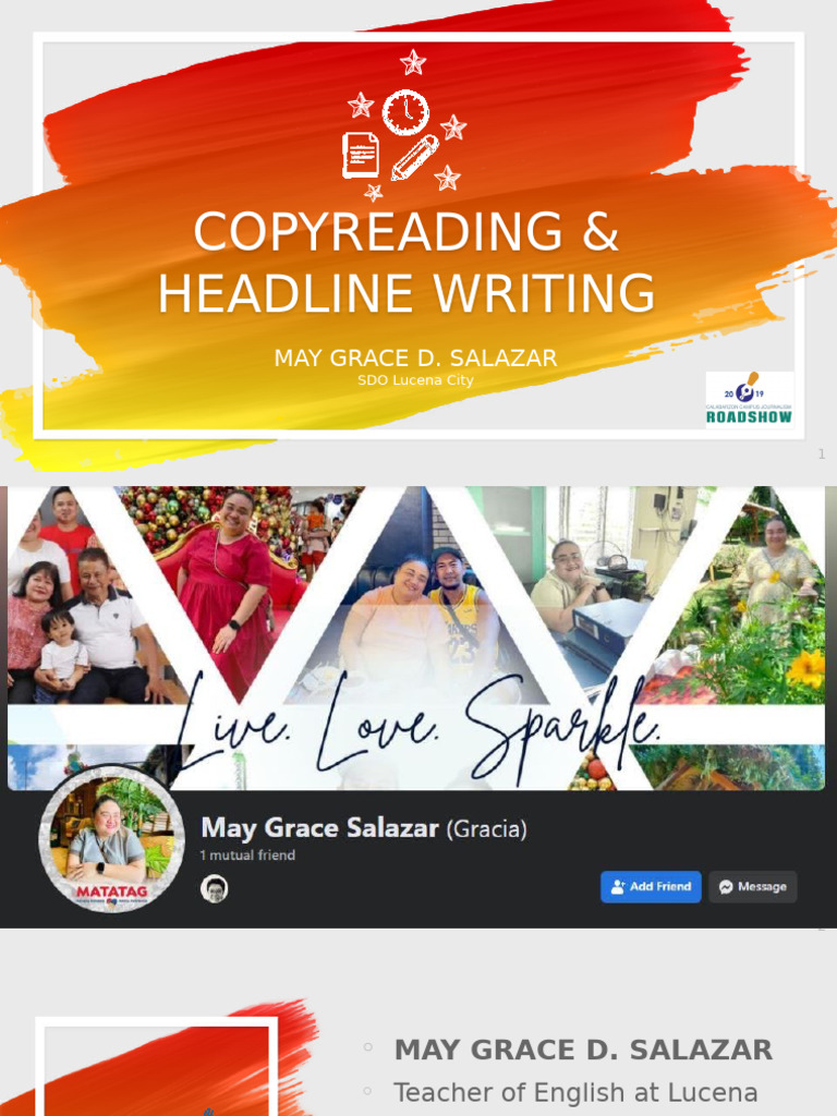 Copyreading and Headline Writing Guide | PDF | Verb | English Language