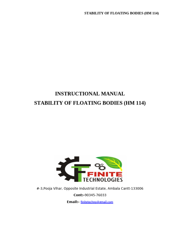 Stability of Floating Bodies | PDF | Buoyancy | Physical Phenomena