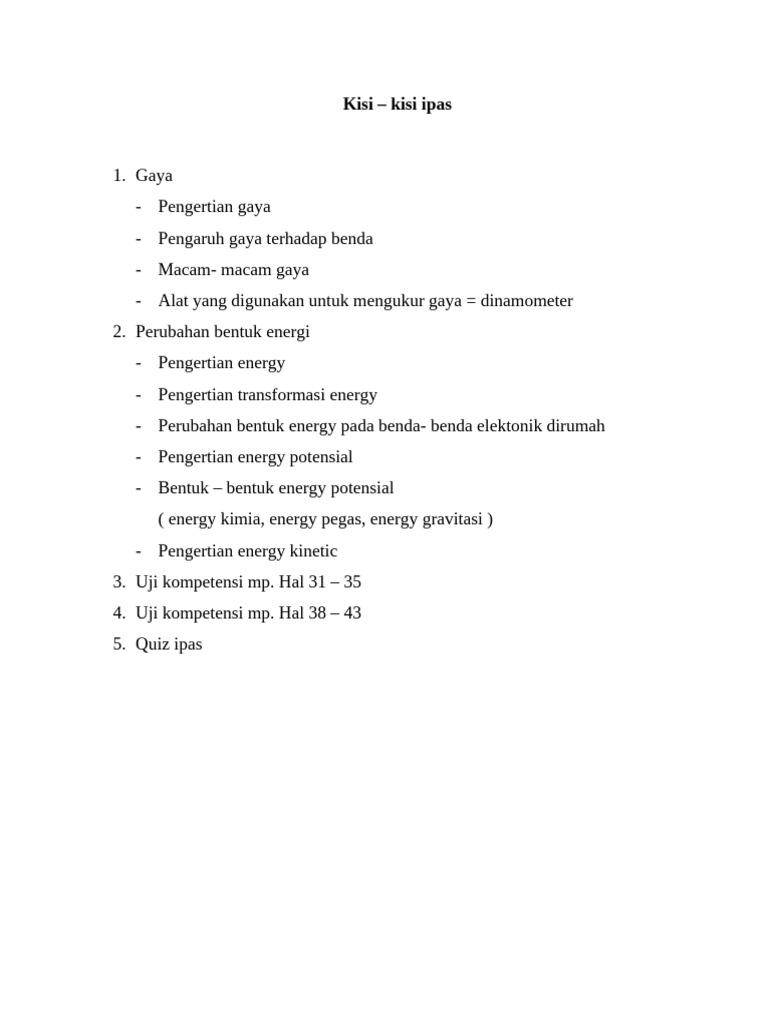 kisi - kisi ipas | PDF