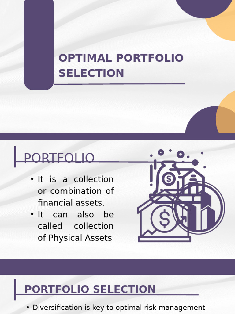Optimal Portfolio Selection | PDF | Modern Portfolio Theory | Capital Asset Pricing Model