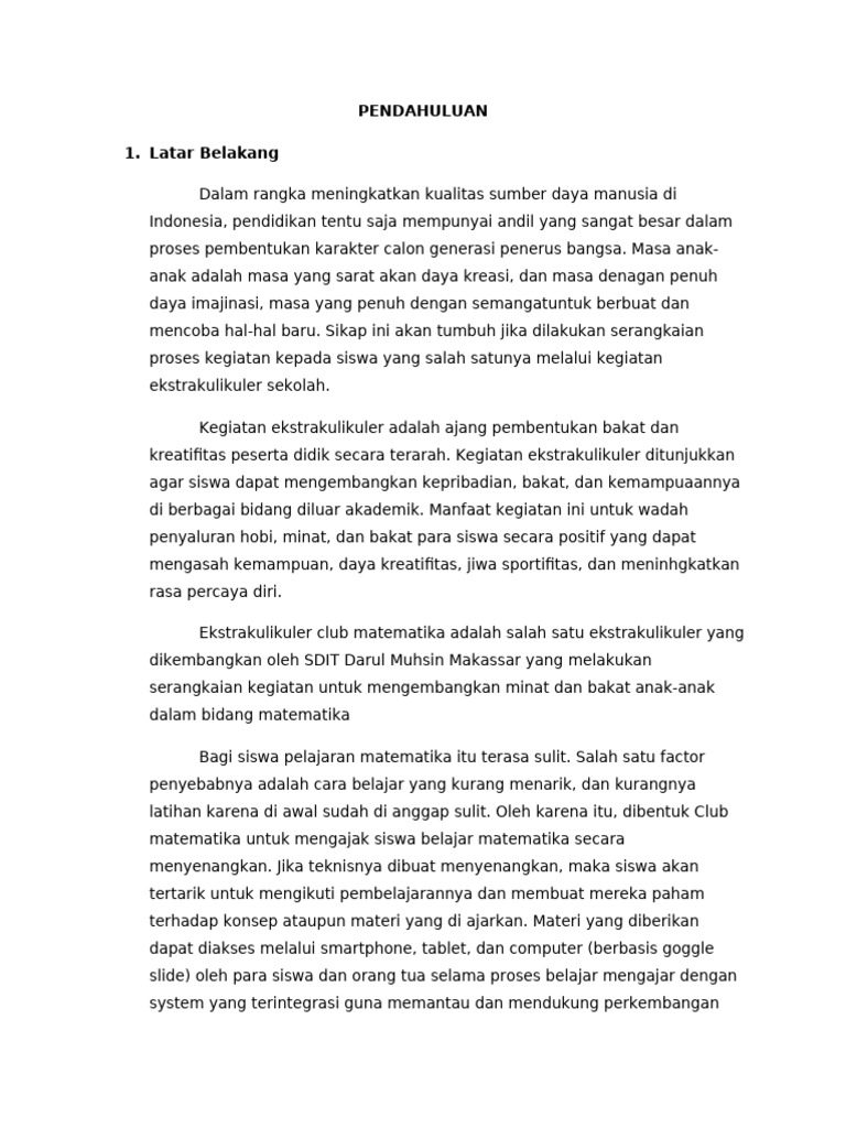 Lesson Plan Ekskul MTK SD | PDF