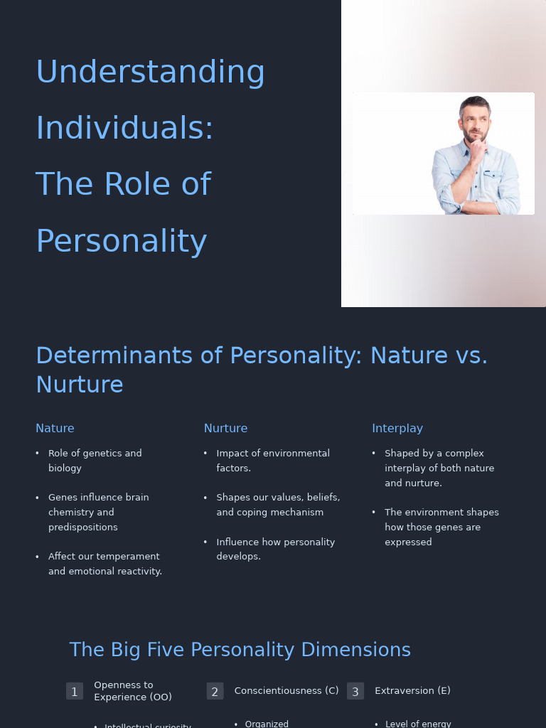 Understanding Individuals The Role of Personality | PDF | Nature Versus ...