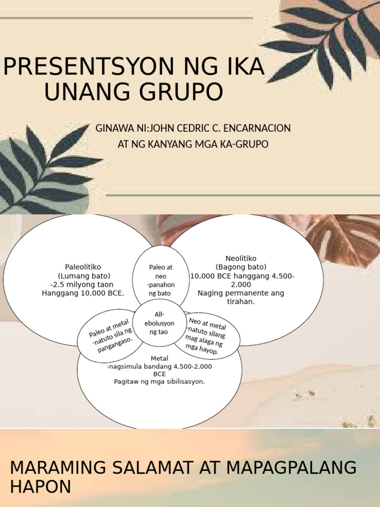 Presentsyon NG Ika Unang Grupo: Ginawa Ni:John Cedric C. Encarnacion at ...