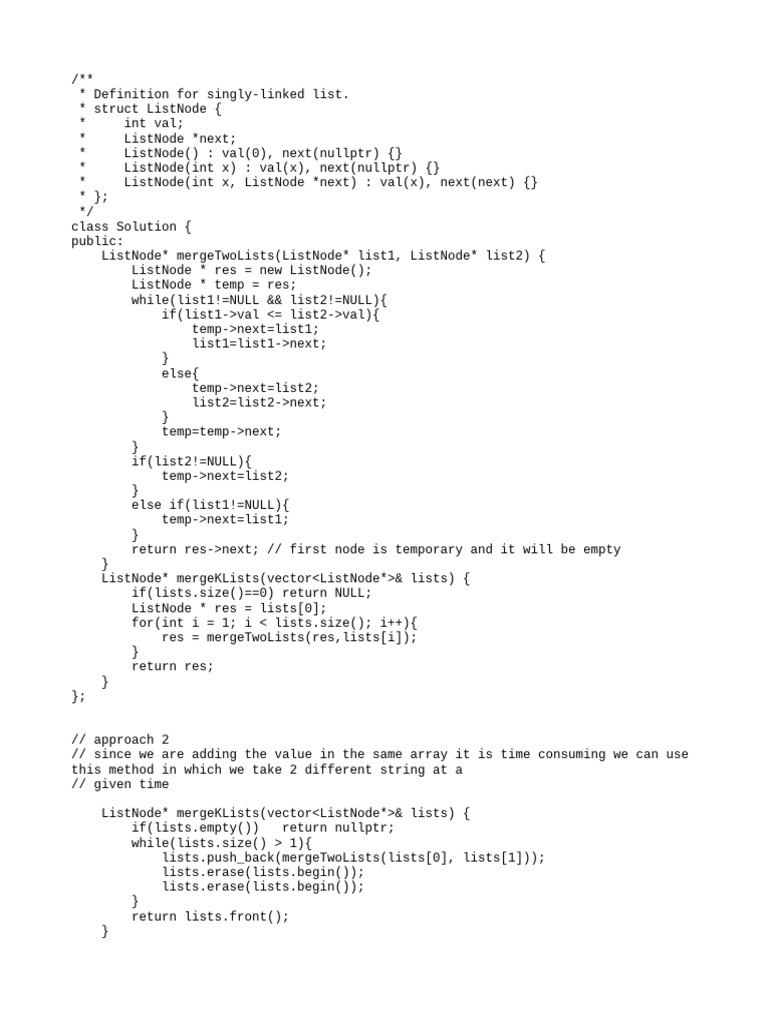Merge K Sorted Lists | PDF